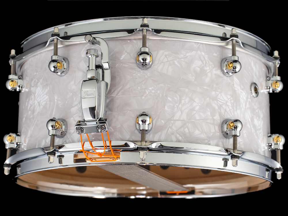 Pearl 14x6.5 Music City Custom Solid Maple Snare Drum - White Marine Pearl (MCCM1465S-C448 ...